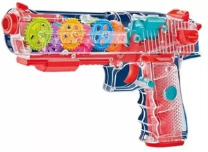 White Devil Transparent Musical Toy Gun for Kids with Laser Light and ...