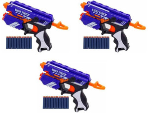 Braintastic 3 Pcs Blaze Storm Toy Gun with Safe Foam Bullets Fun Target ...