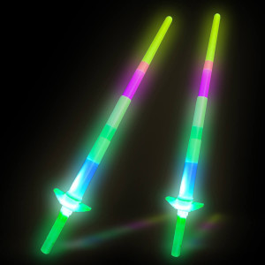Uneeke Shape SET OF 2 Glowing light sword Flashing Saber Toy star wars ...