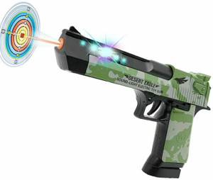 ZUNBELLA Army Style Gun Toy Light,Music With Moving Top Loader & Target ...