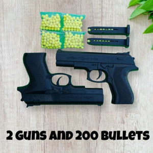 WHEELSQUARE mouser pull back loading toy gun (pack of 2) with 200bb ...