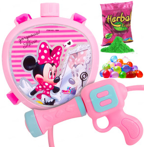 FIDDLERZ Holi Pichkari for Kids Cartoon Backpack Water Tank with Gulal ...
