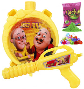 FIDDLERZ Holi Pichkari for Kids Cartoon Backpack Water Tank with 100 ...