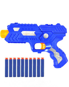 RAINBOW RIDERS Plastic Air Blaster Soft Shooting Gun Toy With 10 Foam ...
