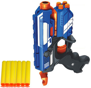 AMUSING Stylish design Hot Fire Toy Gun with 10 Foam Bullets & Light ...