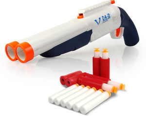 NHR White and Red Double-Barreled Shotgun Toy Gun for Kids, Ages 8 ...