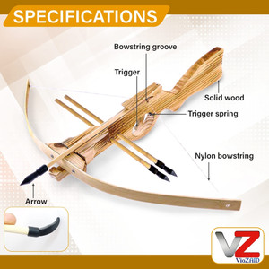 ViaZAID Wooden Toy Crossbow-Bow & Arrow for Kids Archery Set with 3 ...