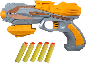 TOMUNCLE Plastic Manual Bullet Shooting Gun Toy with 5 Soft Foam ...