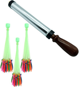 Brown Leaf (1 Pichkari + 3 Magic Balloon Stick)for Kids Holi & Summer ...