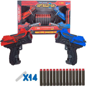 Elecart High Speed Manual Rubber Soft Bullet Blaster Gun with 14 Foam ...