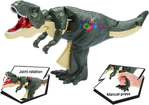 Toyco Dinosaur Press Button Hand-Operated Toy with Swinging Head & Tail ...