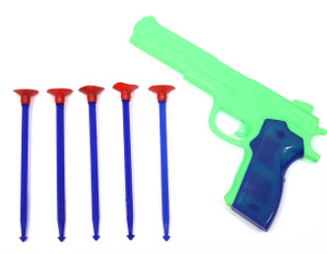 Aditi Toys Kids Toy Gun Set with 5 Vacuum Stick Darts (Green) Guns ...