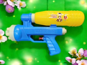 Gurukrupa Toys Chotu Lambu Holi Gun Pichkari – Blue & Yellow Water Gun ...
