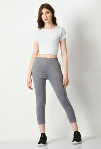 TOLIKE Solid Women Silver Track Pants - Buy TOLIKE Solid Women Silver ...