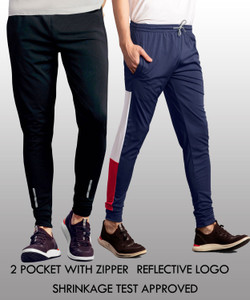 FOXTER Solid Men Blue, Black Track Pants - Buy FOXTER Solid Men Blue ...