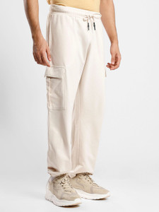 NOBERO Self Design Men Beige Track Pants - Buy NOBERO Self Design Men ...
