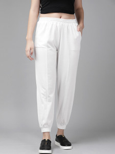 Roadster Solid Women White Track Pants - Buy Roadster Solid Women White ...