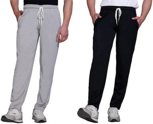 HVBK Solid Men Black, Grey Track Pants - Buy HVBK Solid Men Black, Grey ...