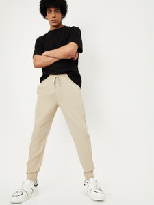 MAX Solid Men Beige Track Pants - Buy MAX Solid Men Beige Track Pants ...