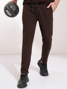 HIGHLANDER Popcorn Structured Solid Men Brown Track Pants - Buy ...