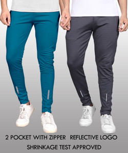 FOXTER Solid Men Blue, Grey Track Pants - Buy FOXTER Solid Men Blue ...