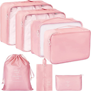 Mungat 7 Pcs Travel Organizer Pouch Packing Cubes for Clothes Pink ...