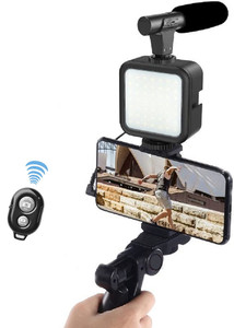 AMUSING Youtuber Accessories for Mobile with Light, Microphone,Tripod ...