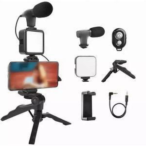 FD1 Video Vlogger Kits Microphone LED Fill Light Mini Tripod For Phone ...