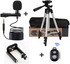 TECHMAZE 3110 Combo Tripod with Selfi Remote and Collar Mic 1.5 Meter ...
