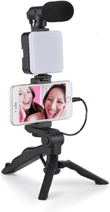 CROWNVIZ Mobile video Vlogging Kit for reels Video Tripod Stand LED ...