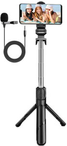 WRADER Bluetooth Mobile Selfie Stick Tripod Stand with Mic for Video ...