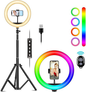 TECHMAZE 10 inch RGB Ring Light 360?Full Color 13 Dynamic RGB + 13 ...