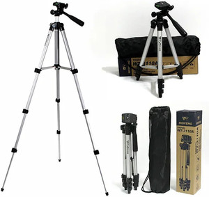 HJJ Tripord Stand with 3-Way Head For Camera,With Phone Holder(Silver ...