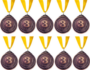 HouseOfCommon 10Pc Imported Bronze Medal With Yellow Strip Medals for ...