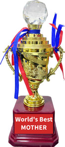 Fitdex “World's Best Mother” Trophy with Medal/Award/Gift Trophy medal ...