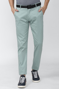 PETER ENGLAND Slim Fit Men Green Trousers - Buy PETER ENGLAND Slim Fit ...