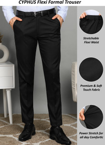 CYPHUS PREMIUM Regular Fit Men Black Trousers - Buy CYPHUS PREMIUM ...