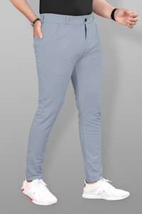 FOXTER Slim Fit Men Light Blue Trousers - Buy FOXTER Slim Fit Men Light ...