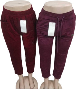 FTYG Regular Fit Women Maroon Trousers - Buy FTYG Regular Fit Women ...