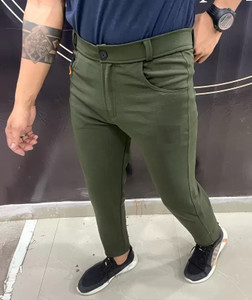 BLU HUB Regular Fit Men Green Trousers - Buy BLU HUB Regular Fit Men ...