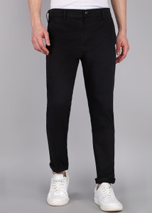 FLYING MACHINE Slim Fit Men Black Trousers - Buy FLYING MACHINE Slim ...