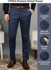 CYPHUS PREMIUM Slim Fit Men Blue Trousers - Buy CYPHUS PREMIUM Slim Fit ...