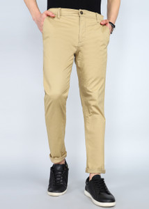 FLYING MACHINE Slim Fit Men Khaki Trousers - Buy FLYING MACHINE Slim ...