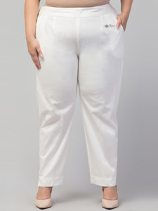 STYLE PREZONE Regular Fit Women White Trousers - Buy STYLE PREZONE ...