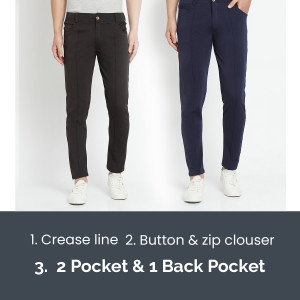 Sportzone Skinny Fit Men Black, Blue Trousers - Buy Sportzone Skinny ...