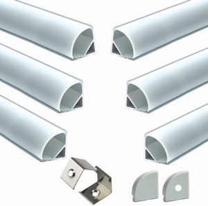 ABAJ (16x16mm) Aluminium Round LED Strip Lights LED Corner Channel ...