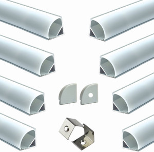ABAJ (16x16mm) Aluminium Round LED Strip Lights LED Corner Channel ...