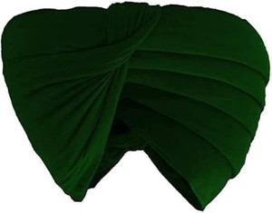 SIKH 6.25 Meters Dark Green FullVoile Cotton, Self Design Pagri Price ...