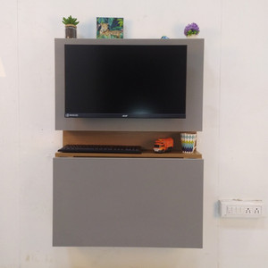 Invisible Bed Crater TV Unit Plus Study Unit Engineered Wood TV ...