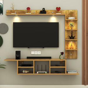 ANIKAA LED Light TV Unit TV Stand Engineered Wood TV Entertainment Unit ...